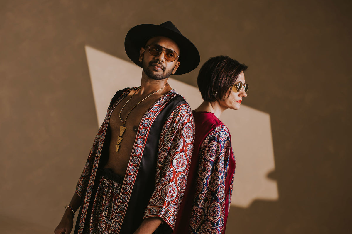Indian Kimono Singapore, up-cycled silk created by Dj-duo – Raja Rani org